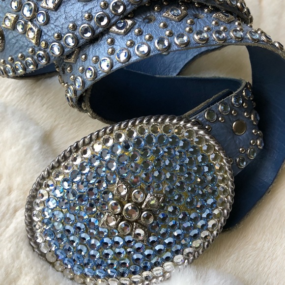 Kippys | Accessories | Kippys Blue Leather Swarovski Belt | Poshmark